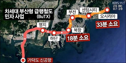 BuTX 노선 부산형 급행철도 부전역 확정 소요시간 18분 실화야?